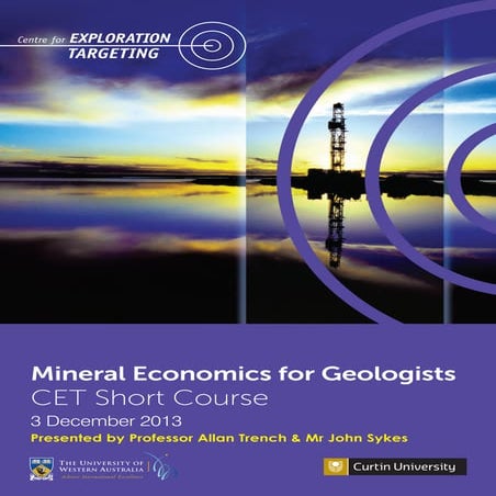 COMING SOON: Mineral Economics for Geologists - by Allan Trench & John ...
