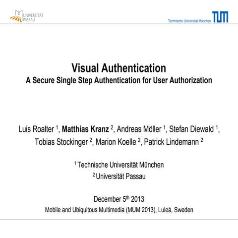 Visual Authentication - A Secure Single Step Authentication for User ...