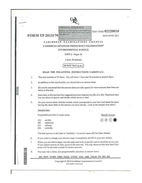 Information Technology CSEC~January 2019 P1 (1). Past Paper | PPT