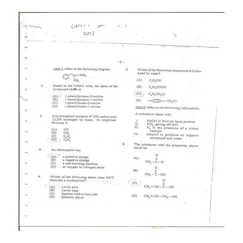 CAPE Chemistry Unit 2 Paper 1 2013 | PDF