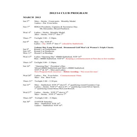 2013 2014 no 5 | PDF | Golf | Sports