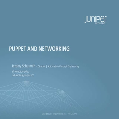 Puppet Enterprise for the Network | PPTX | Operating Systems | Computer Software and Applications