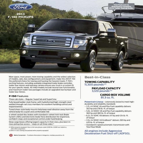 Towing Capacity Of A 2013 F150