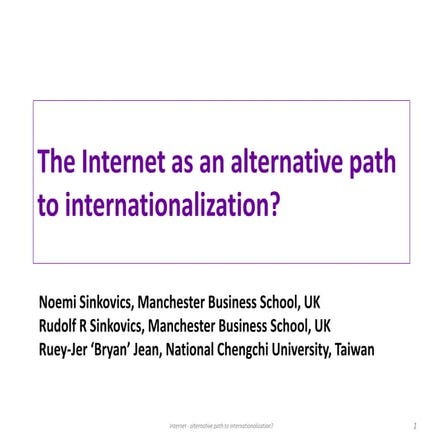 Can the internet serve as an alternative to physical ...