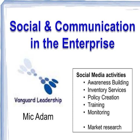 Enterprise Social Media Network Experiences | PPT