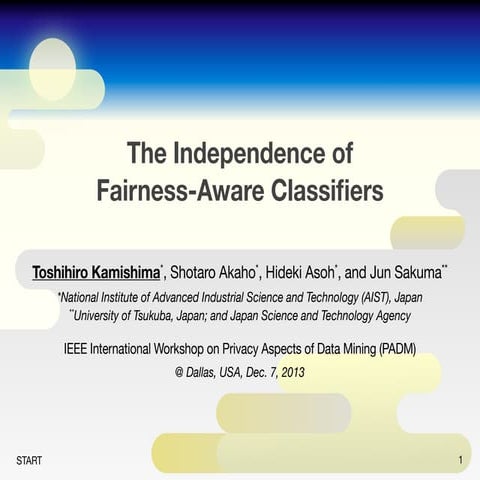 The Independence of Fairness-aware Classifiers | PDF | Computing | Technology & Computing