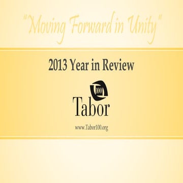 Tabor 100 18th Annual Captains of Industry Gala Program | PDF