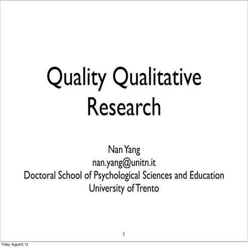Ppt Quality Appraisal Of Qualitative Research Powerpoint Critical