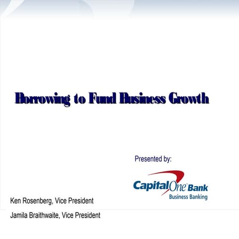 Business Financing | Capital One | Doing Business 2.0 | PPT