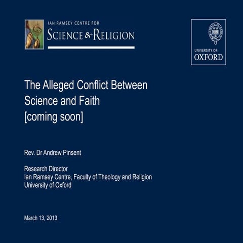 Alleged Conflict Science Faith | PPT