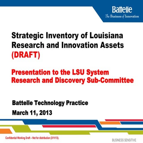 Battelle Presentation - Strategic Inventory of Louisiana Research and ...