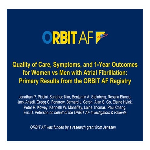 ACC slides: ORBIT AF elucidates gender disparities for AF patients | PDF