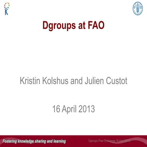 FAO & Dgroups | PPT
