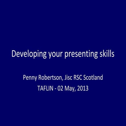 Developing your presentation skills | PPS