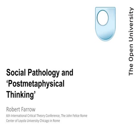 Social Pathology & Postmetaphysical Thinking | PPT