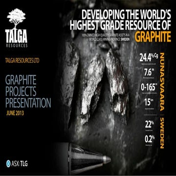 Graphite Projects in Sweden Talga Presentation June 2013 | PPT