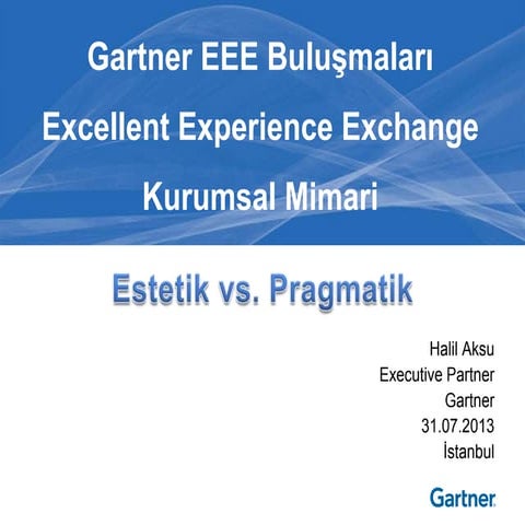 Gartner EEE - CIO 2013 - İgdaş Sunumu | PPT