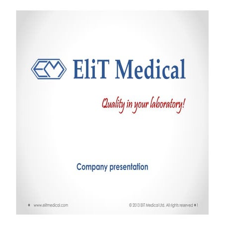 EliT Medical - complex solutions for your laboratory | PPT