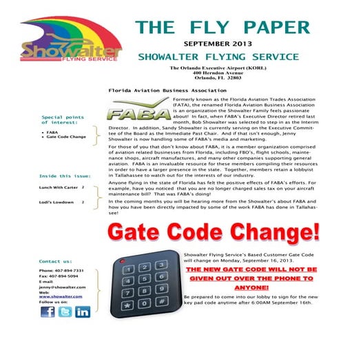 September 2013 Fly Paper | PDF