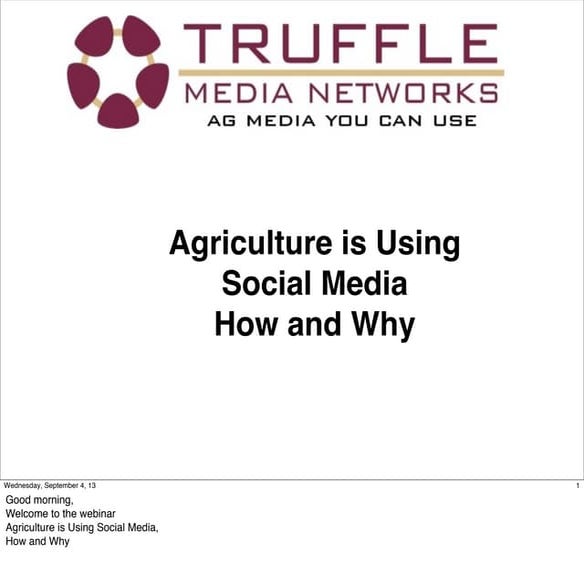 Agriculture is Using Social Media, How and Why | PPT