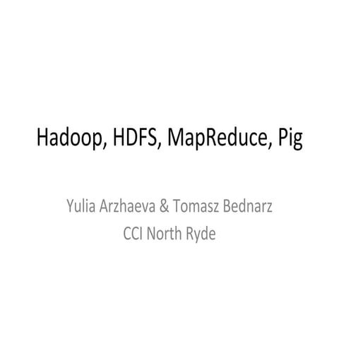 Hadoop, HDFS, MapReduce and Pig | PDF | Computing | Technology & Computing