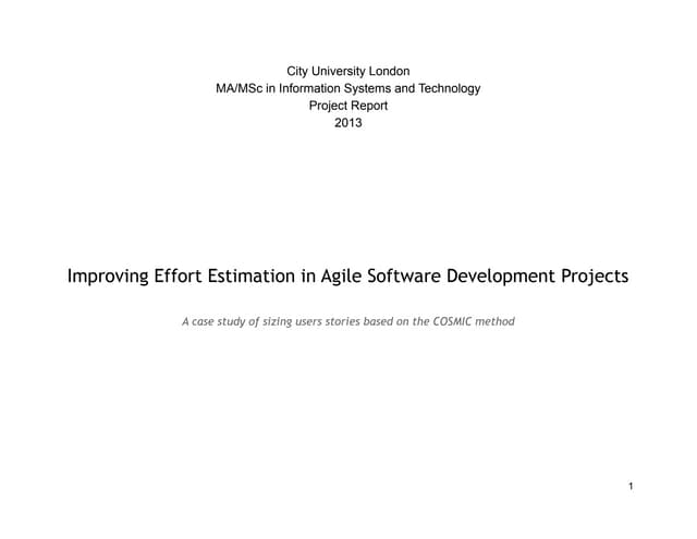 Improving Effort Estimation In Agile Software Development Projects Ppt