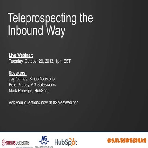 Teleprospecting the Inbound Way: How to Increase Connect Rates and ...