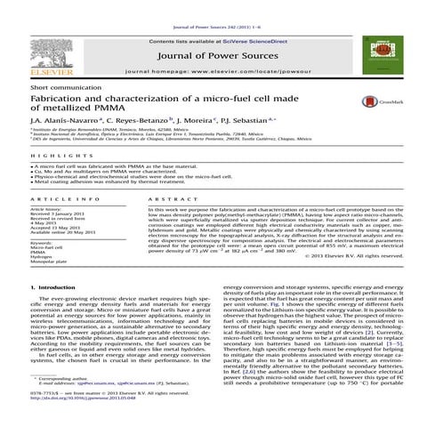 Fabrication and characterization of a micro-fuel cell made of ...