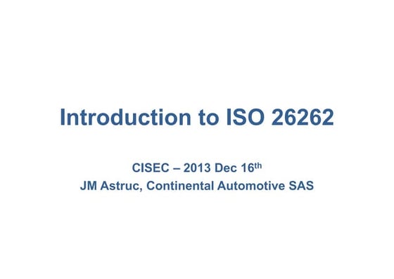 ISO 26262: Automotive Functional Safety | PPT