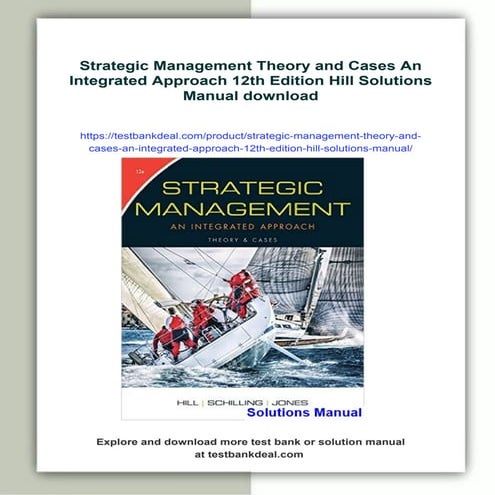 Strategic Management Theory and Cases An Integrated Approach 12th ...