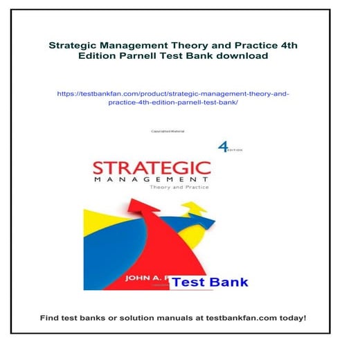 Strategic Management Theory and Practice 4th Edition Parnell Test Bank ...