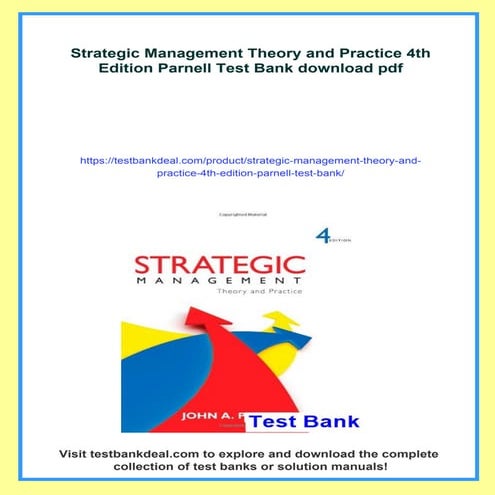 Strategic Management Theory and Practice 4th Edition Parnell Test Bank ...