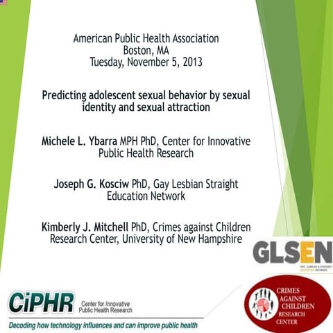 Predicting Adolescent Sexual Behavior By Sexual Identity And Sexual