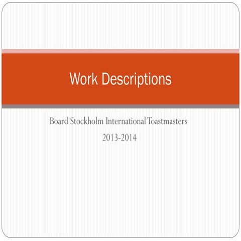 Toastmasters Officers Presentation | PPT