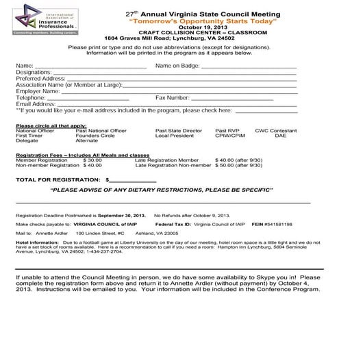 2013 council registration form | PDF