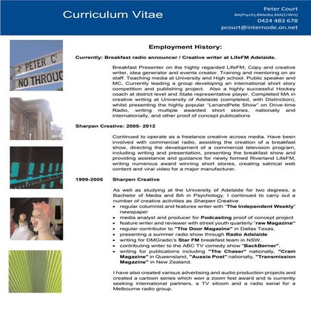 Peter Court CV 2015 | PDF