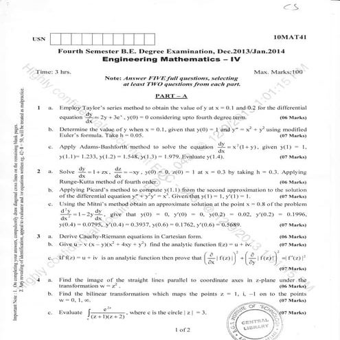 4th semester Computer Science and Information Science Engg (2013 December) Question Papers | PDF