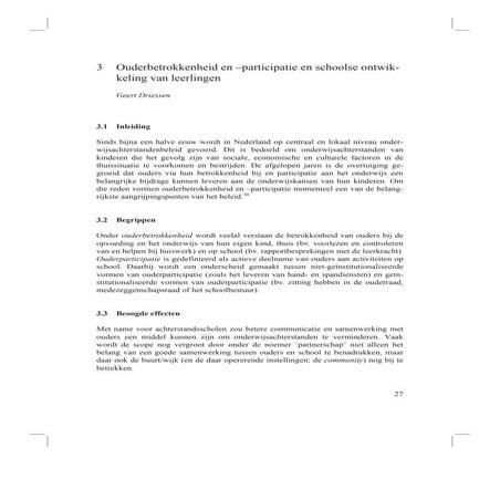 Geert Driessen (2013) ed Smit Ouderbetrokkenheid en -participatie en ...
