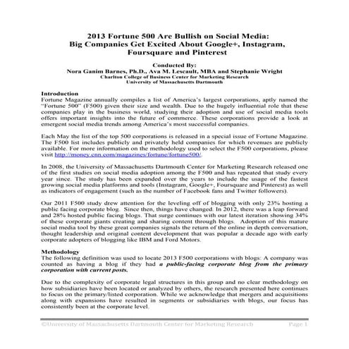 2013 Fortune 500 Study | DOCX