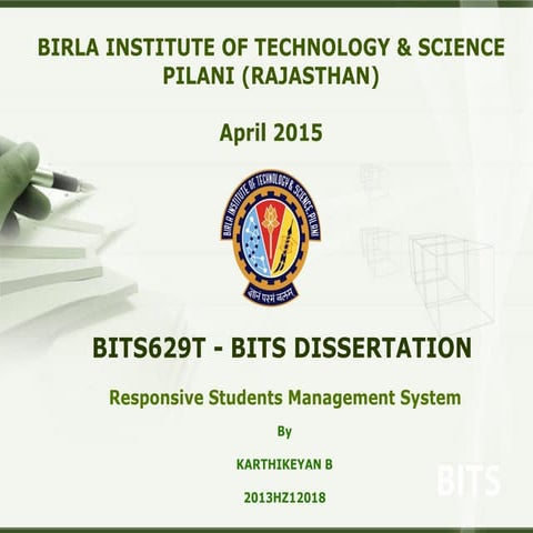 BITS MS- Dissertation Final Report | PDF