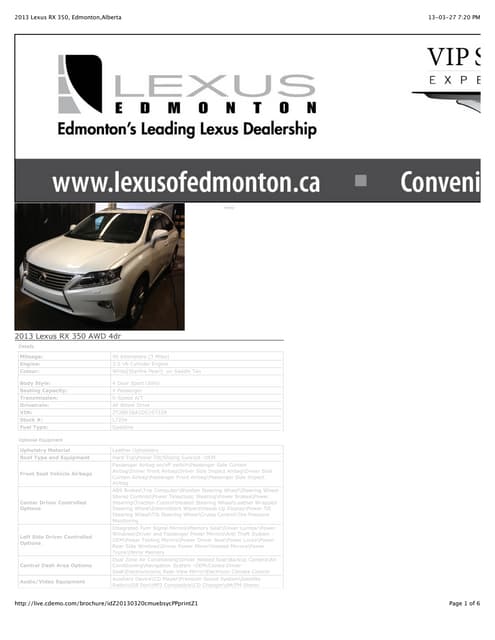 Lexus Of Edmonton presentations