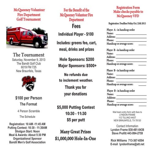 McQueeney Volunteer Fire Department Golf Tournament | PDF