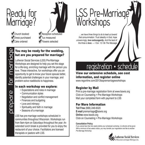 2013 Pre-marriage Workshops Flyer | PDF