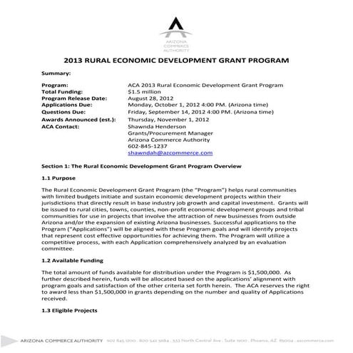 2013 rural economic development grant copy | PDF
