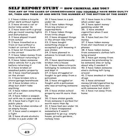 Self Report Study | DOCX