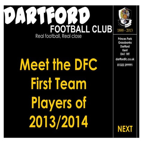Dartford FC Players 2013/14 | PPTX | Soccer | Sports