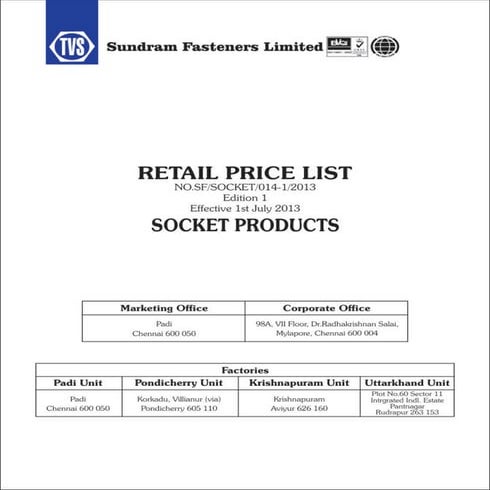 Central Motors socket product price list | PDF