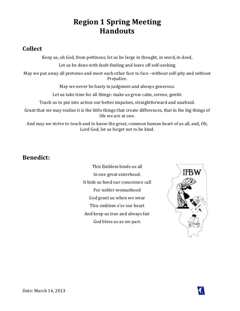 2013 spring meeting handouts