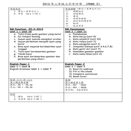 2013 std2 kaoshifanwei (pkbs2) | PDF