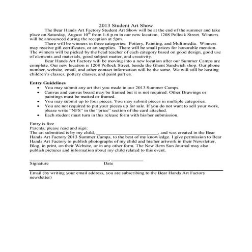 2013 student art show | PDF